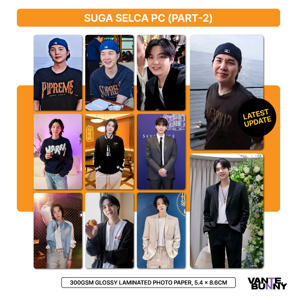 Suga Yoongi Agust D Photocard Part 2 Selca PC - Fanmade Photo Card Set ...