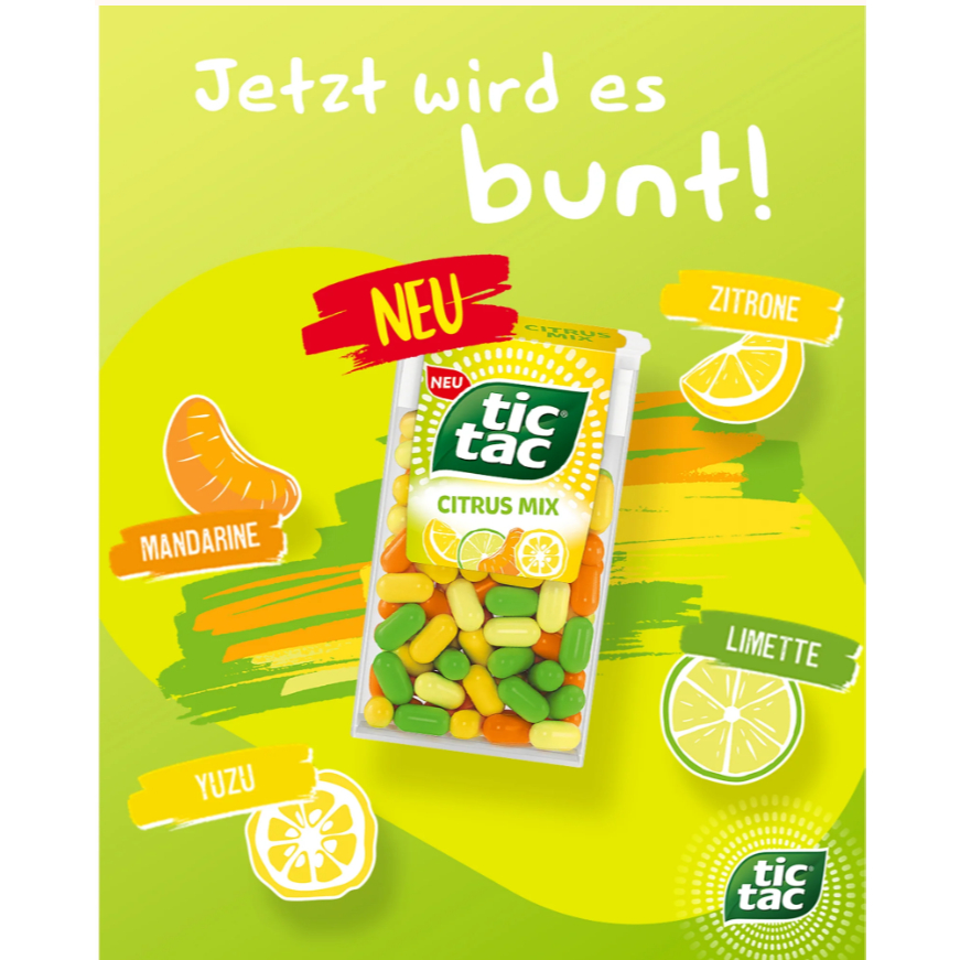 Tic Tac Mandarin Lemon Lime Flavor 14.5gm - Limited Edition | Shopee ...