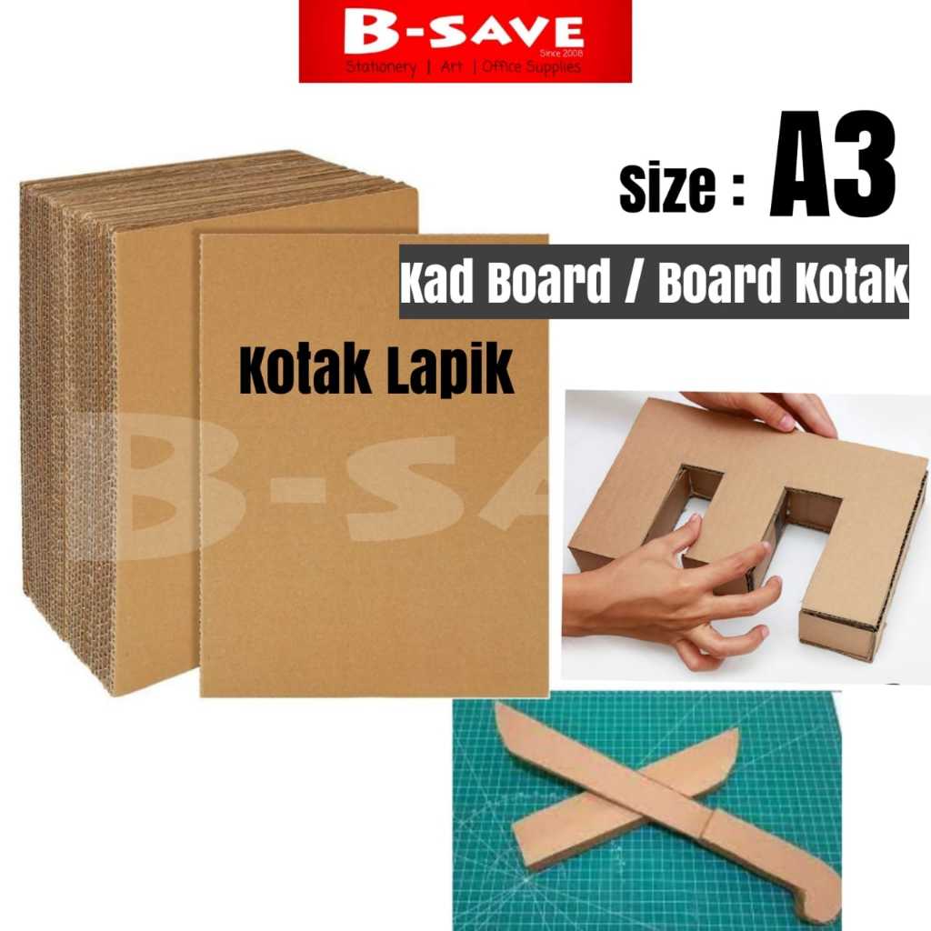Kotak Lapik Layer Carton Box Cardboard Kraft Art ( Size A3 ) | Shopee ...