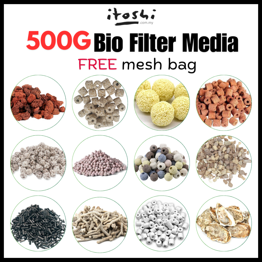 ITOSHI 500g Aquarium Bio Filter Media Fish Coral Volcano Rock Bio Ring ...
