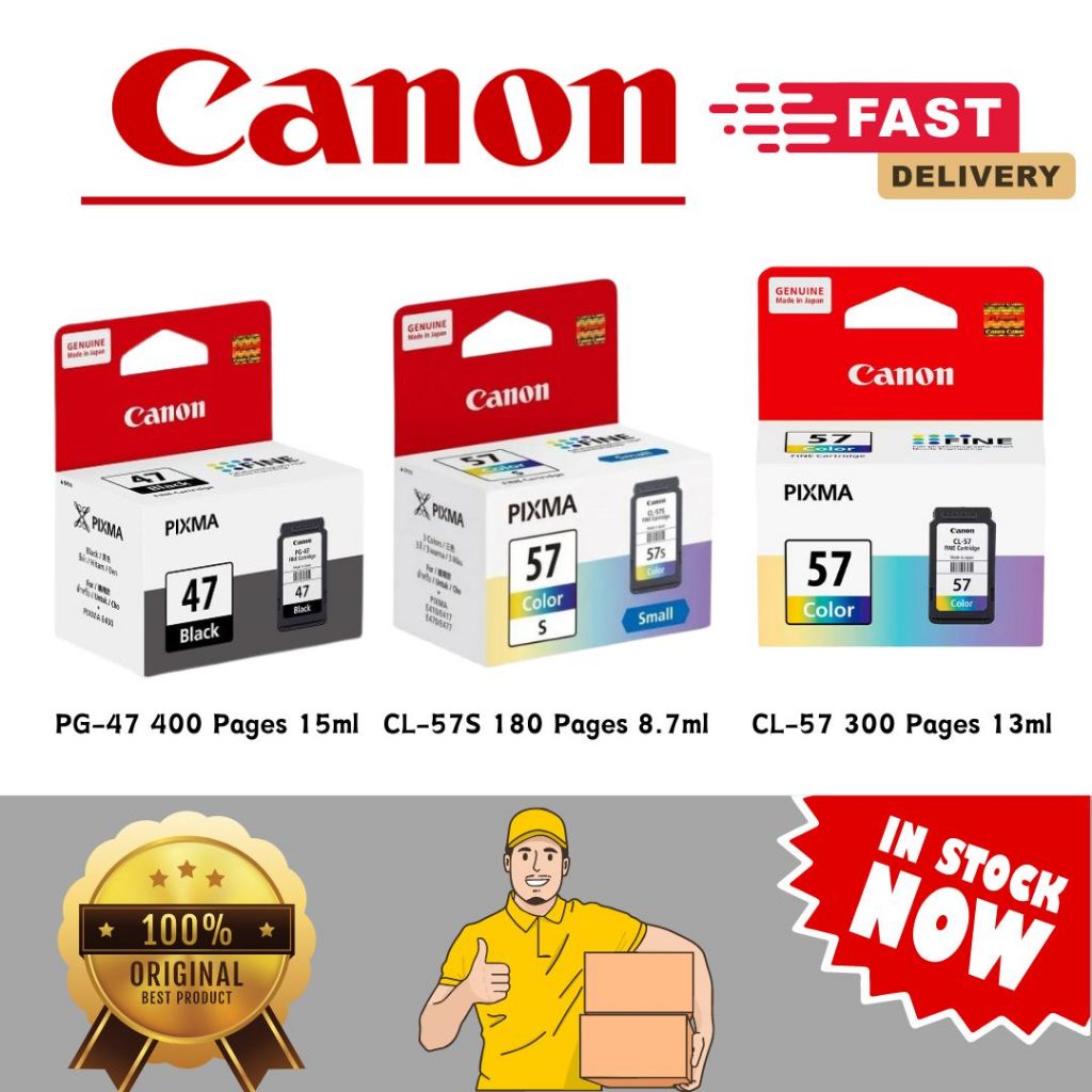 CANON PG-47 BLACK CL-57 COLOR CL-57S COLOR E400/410/460/470/E480 ...
