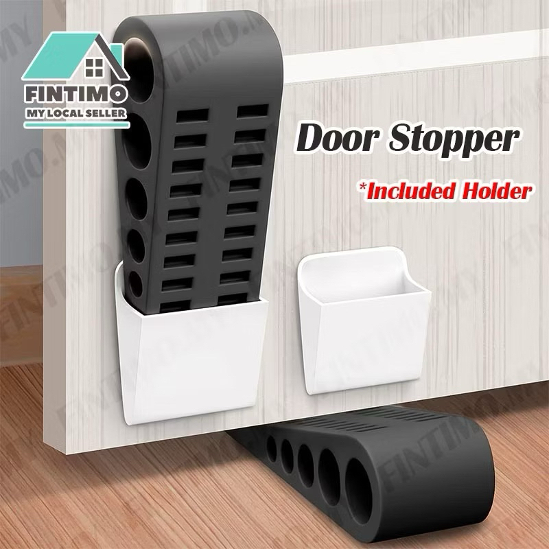 Door Stopper Rubber Stop Floor Wedge Holder Doorstop Safety Guard Home ...