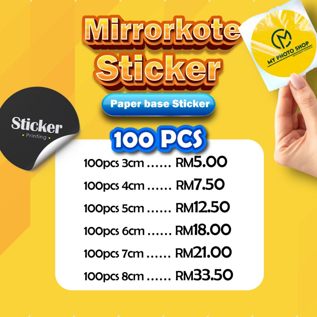 Sticker Mirrorkote - Product label & Stickers 3cm-8cm ️ 100pcs | Shopee ...