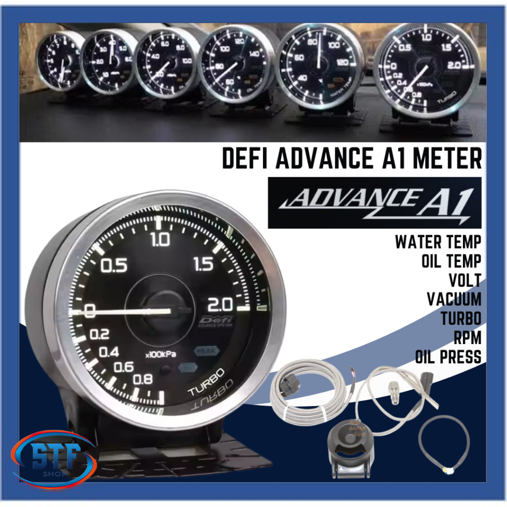 Defi Advance A1 Meter (RGB Colors)(60mm) OEM Gauge Water Oil Temp Turbo ...