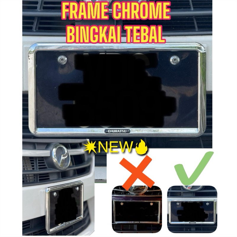 frame plate daihatsu bingkai tebal chrome papan plate daihatsu chrome ...