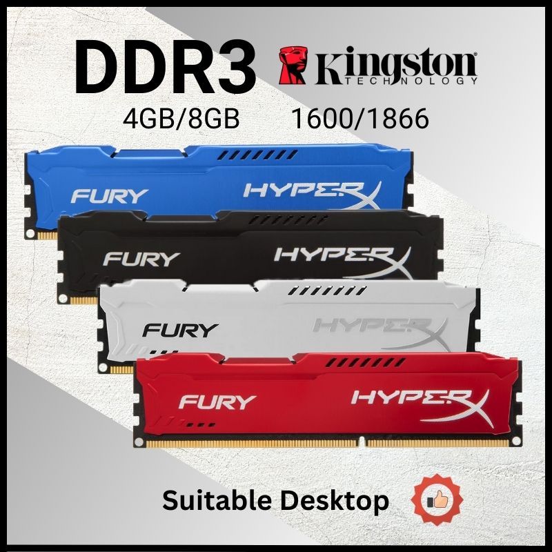 Kingston Fury Hyperx Ddr3 Pc Desktop Ram 4gb 8gb 1600 1866 Shopee