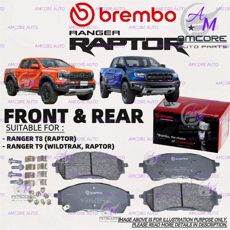 FORD RANGER T8 RAPTOR / T9 WILDTRAK / RAPTOR - BREMBO BRAKE PADS ...