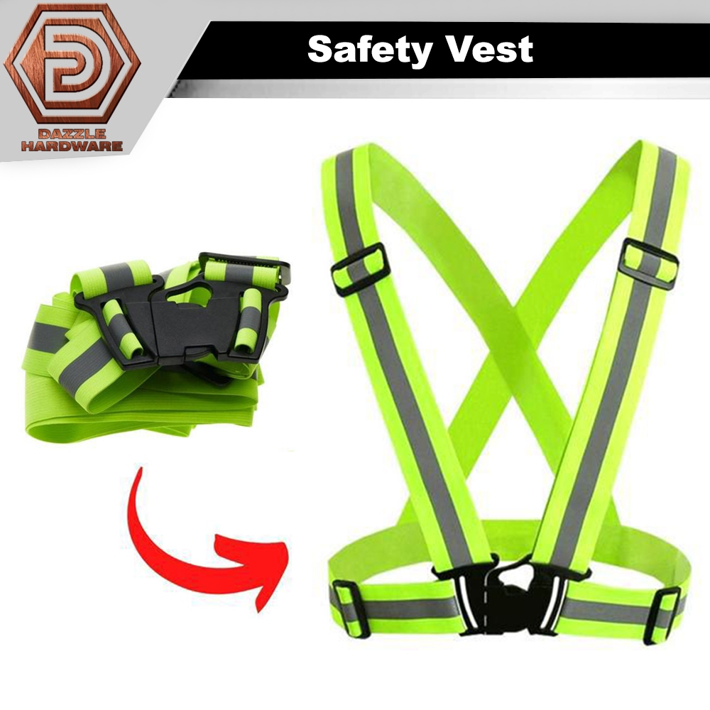 Adjustable reflective safety vest - green safety vest baju keselamatan ...
