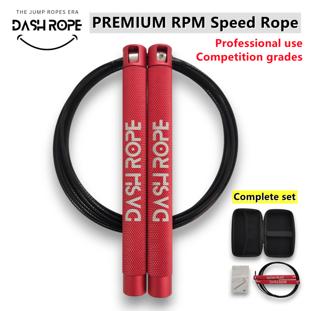 DASH ROPE Premium RPM 2mm Steel Wire Cable Speed Skipping Jump Ropes ...