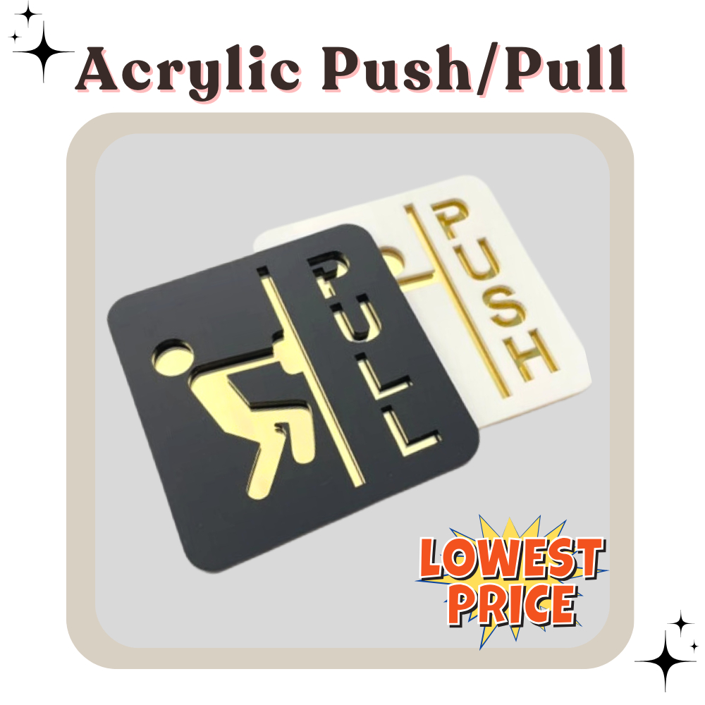 3D Push & Pull Sign Modern Door Signage Deco Office Sign Cafe Sign Home ...