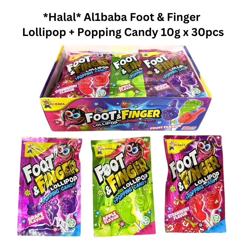 *Halal* Al1baba Foot & Finger Lollipop + Popping Candy 10g x 30pcs ...