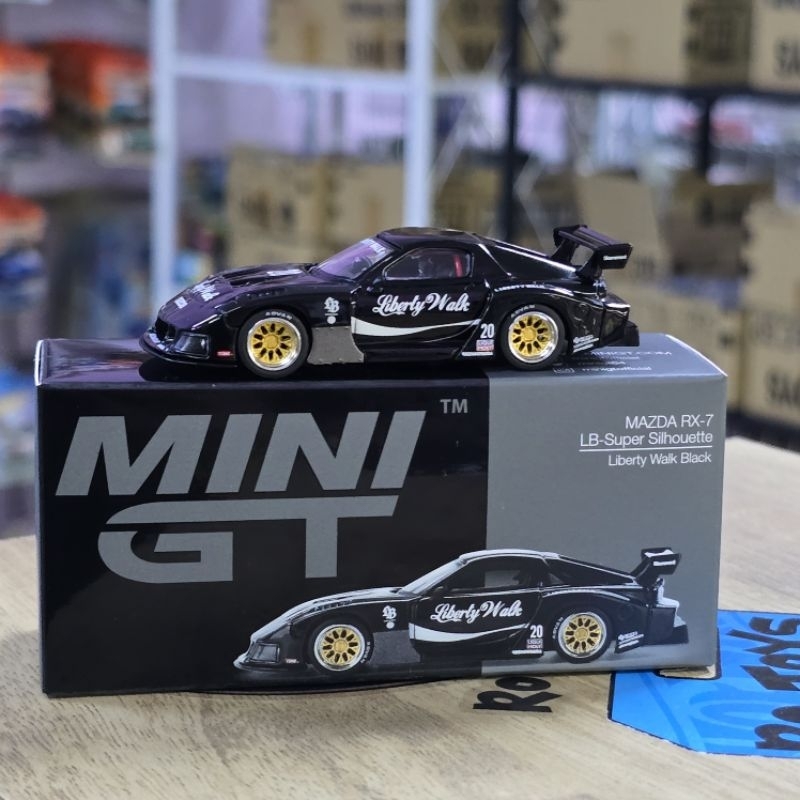 MINI GT MAZDA RX-7 LB SUPER SILHOUETTE LIBERTY WALK BLACK LBWK RX7 ...