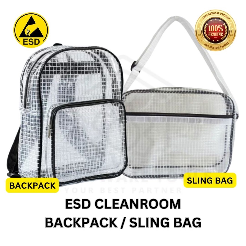 ESD PVC Anti Static Cleanroom Backpack Dust Free Transparent White ...