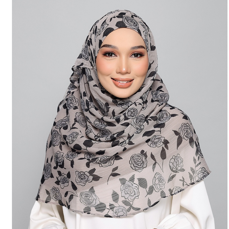 BOKITTA Lola Gray-Printed Plus Crinkled Chiffon (Classic Collection ...