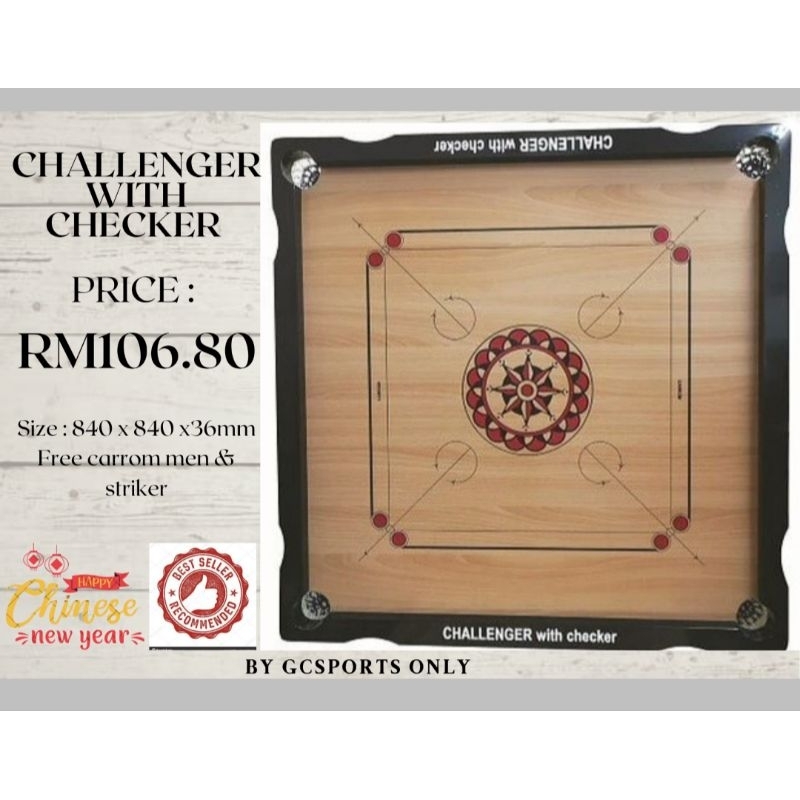 Challenger Carrom Board with checker. | Shopee Philippines