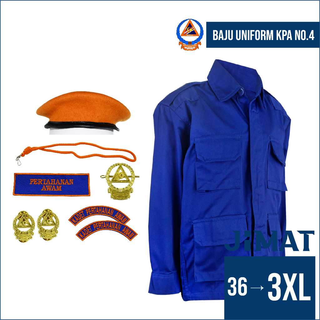 KEMEJA Public Defense Cadet Uniform No.4 I KPA Curriculum Unity Shirt ...
