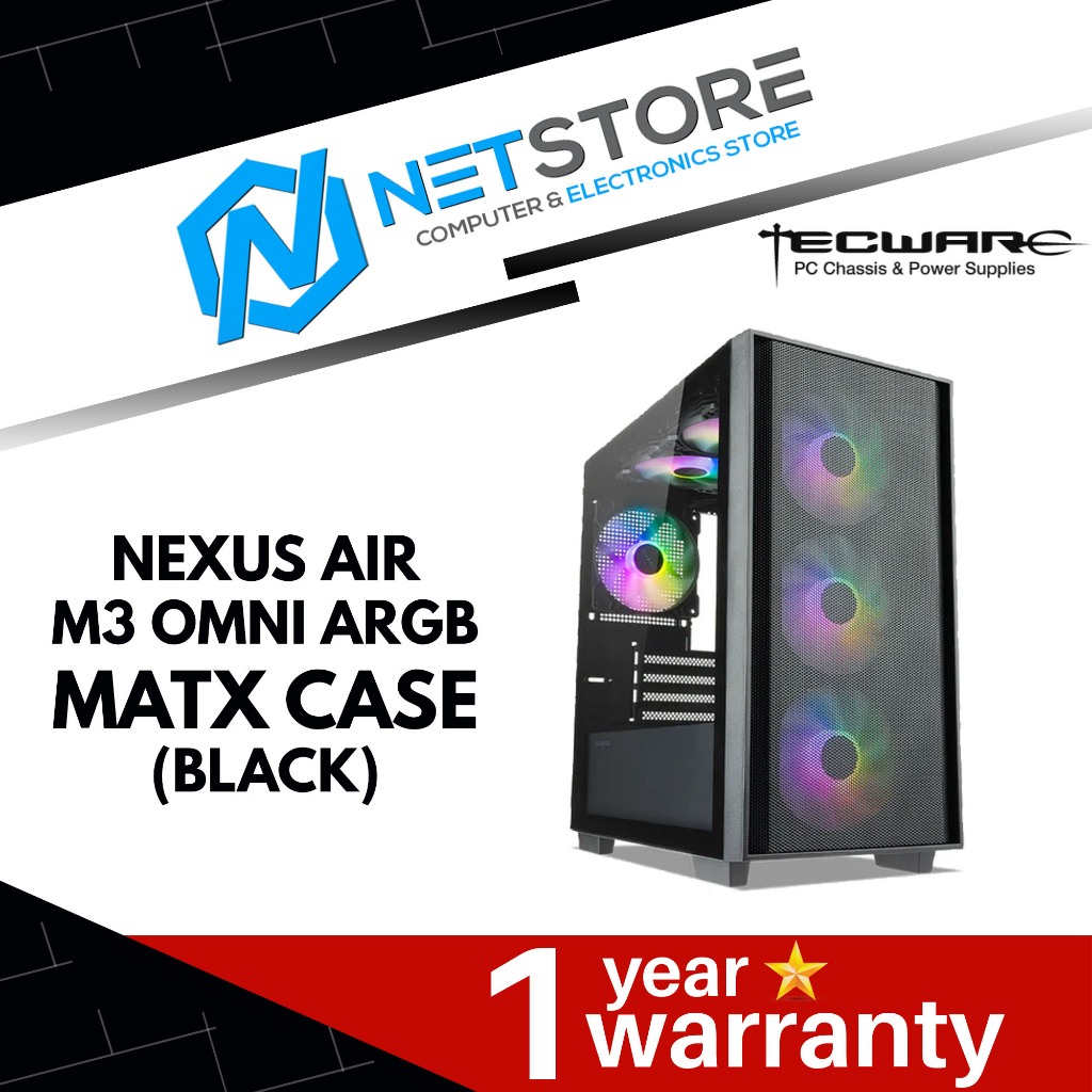 TECWARE NEXUS AIR M3 OMNI ARGB MATX CASE (BLACK) - TWCA-NEXAM3-BKOL ...