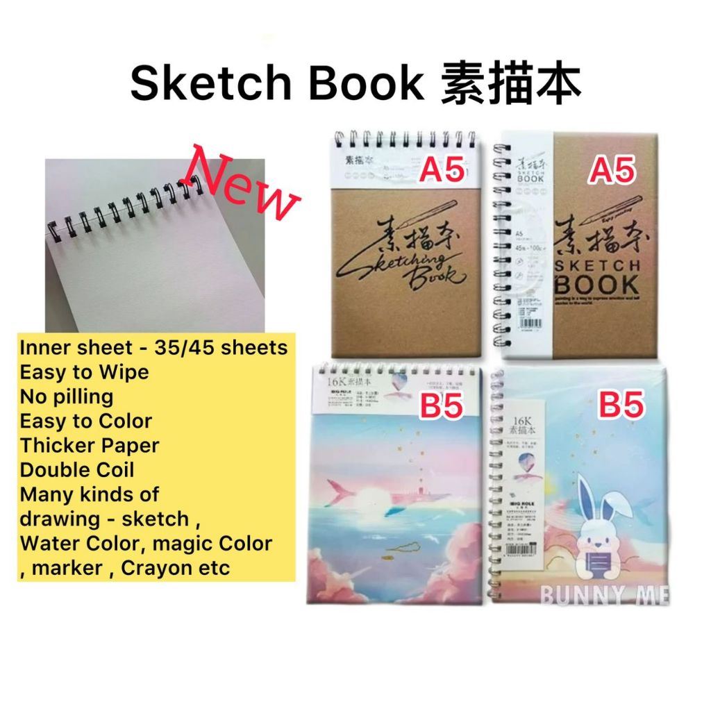 [BUNNY] Sketchbook Drawing Art Painting Sketch Scatch Book Buku lukis ...