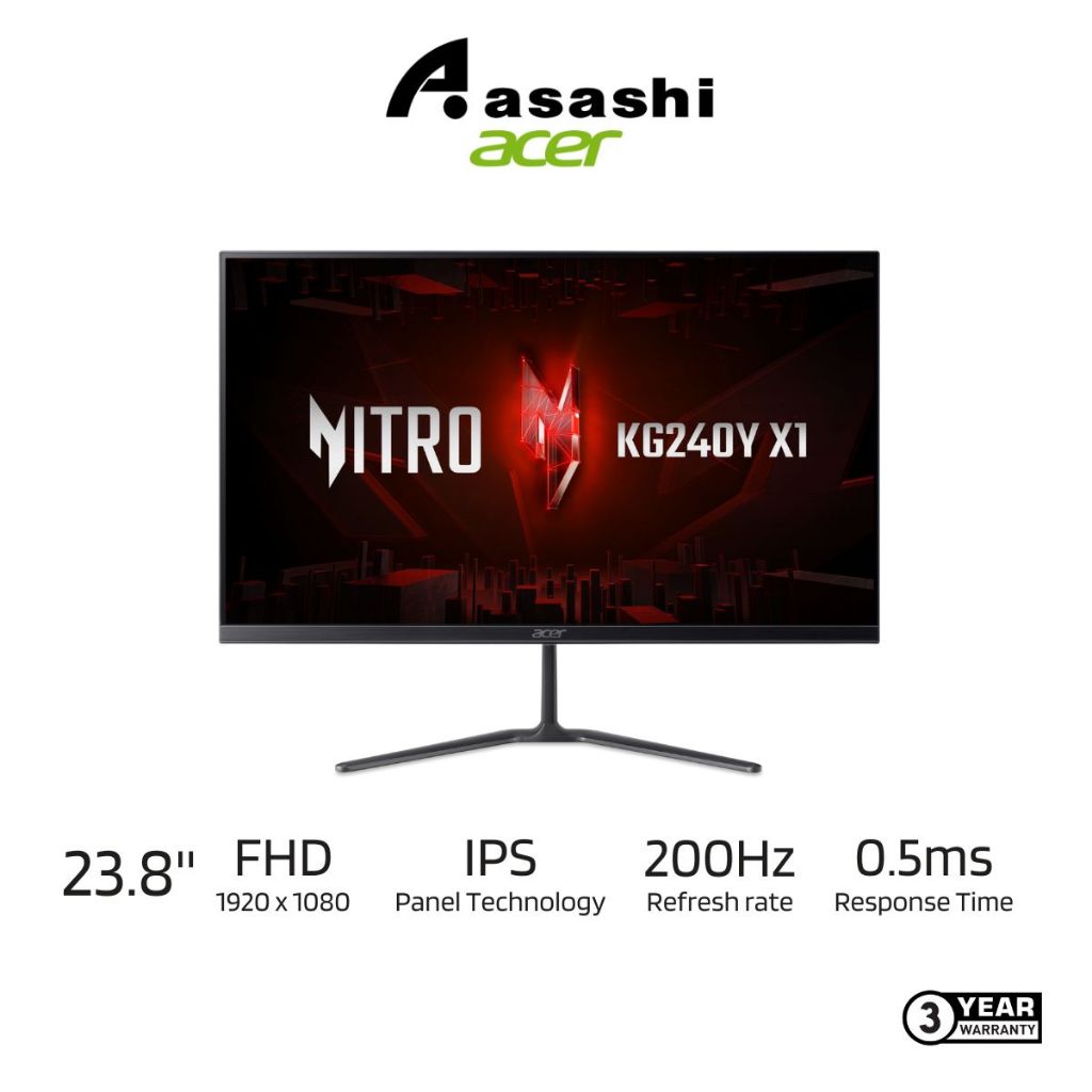 Acer Nitro KG240Y X1 23.8" IPS 200Hz 1ms Gaming Monitor | Shopee ...
