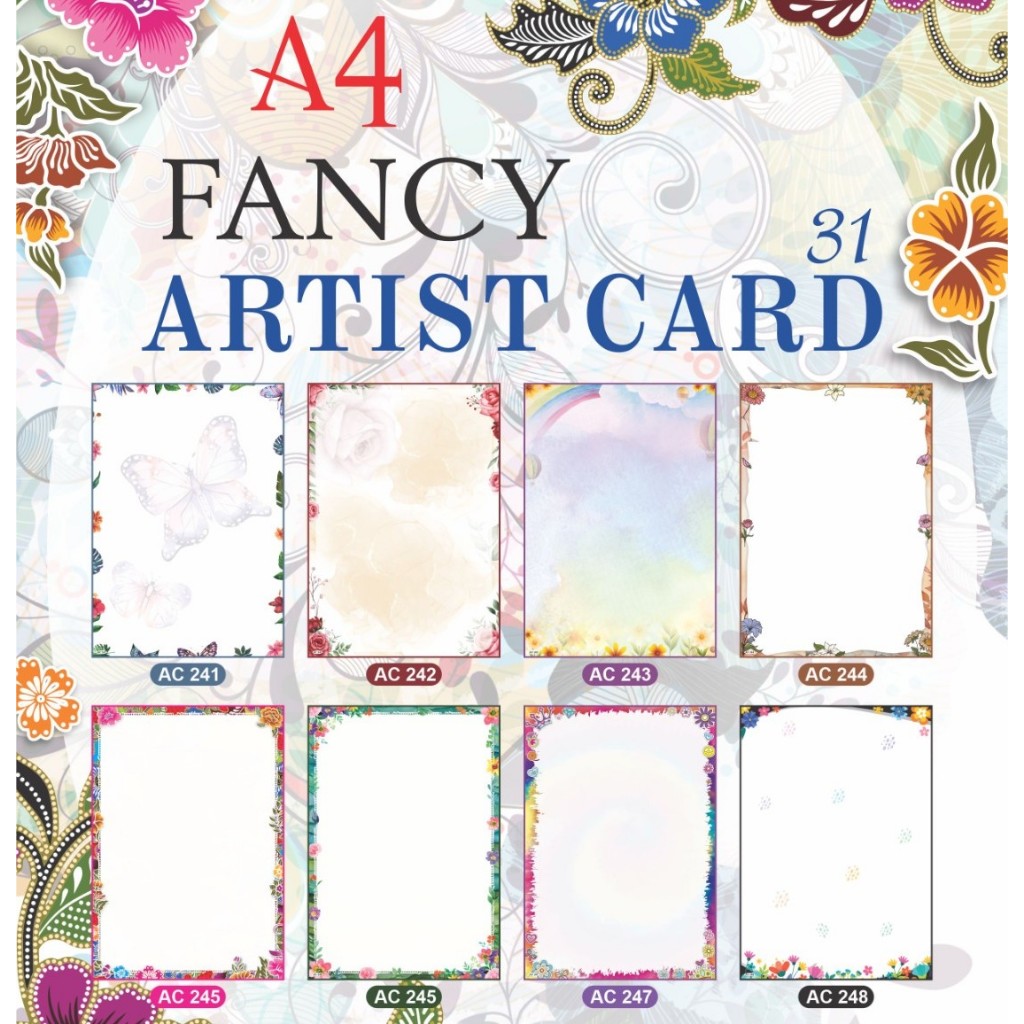 Fancy Artist Card A4 Size Folio Card A4 Size( 10 PCS / PACK ) | Shopee ...