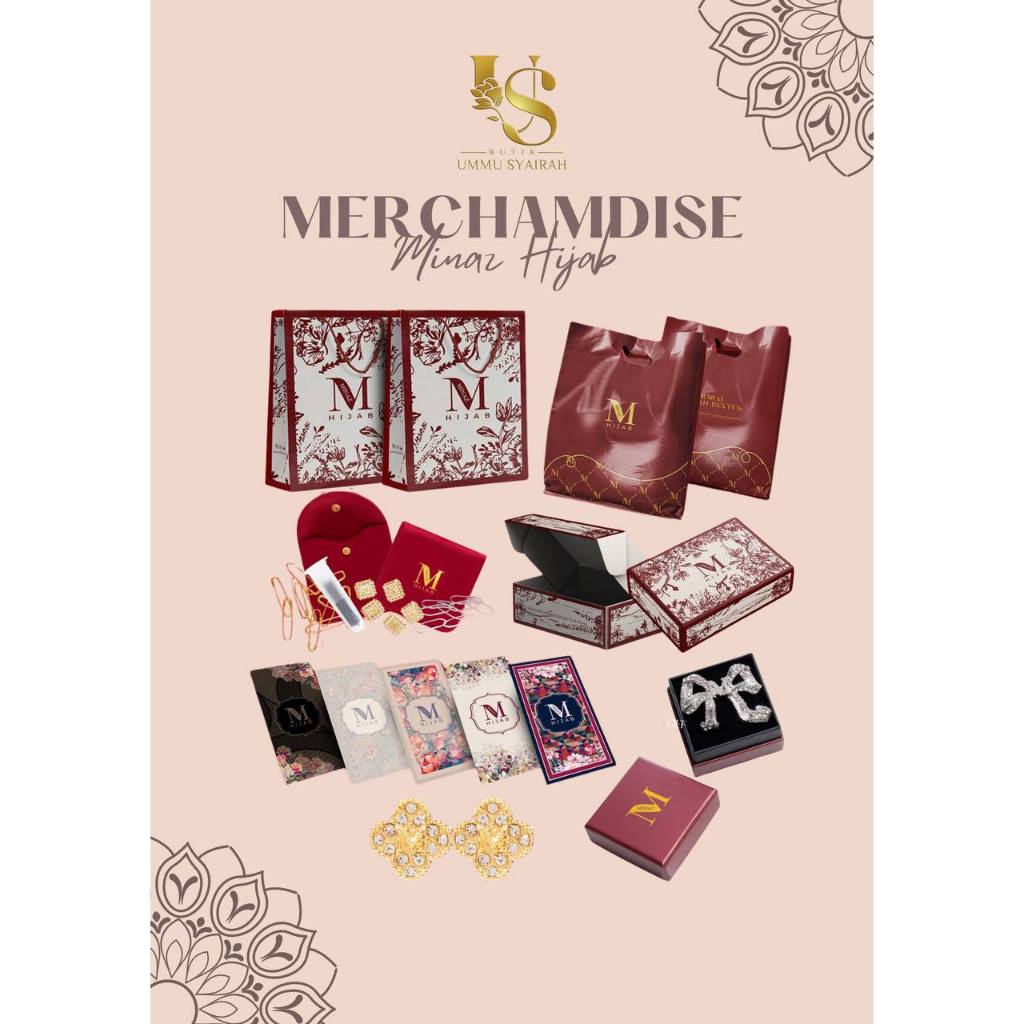 STOK MINAZ HIJAB MERCHANDISE & SAMPUL RAYA, BOX EXCLUSIVE, BROOCH ...