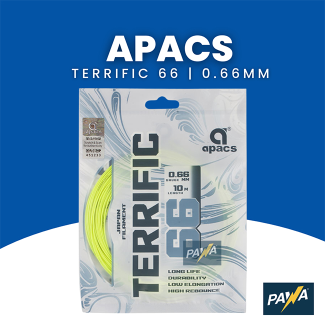 APACS Terrific 66 Badminton String Thickness 0.66MM Power & Control ...