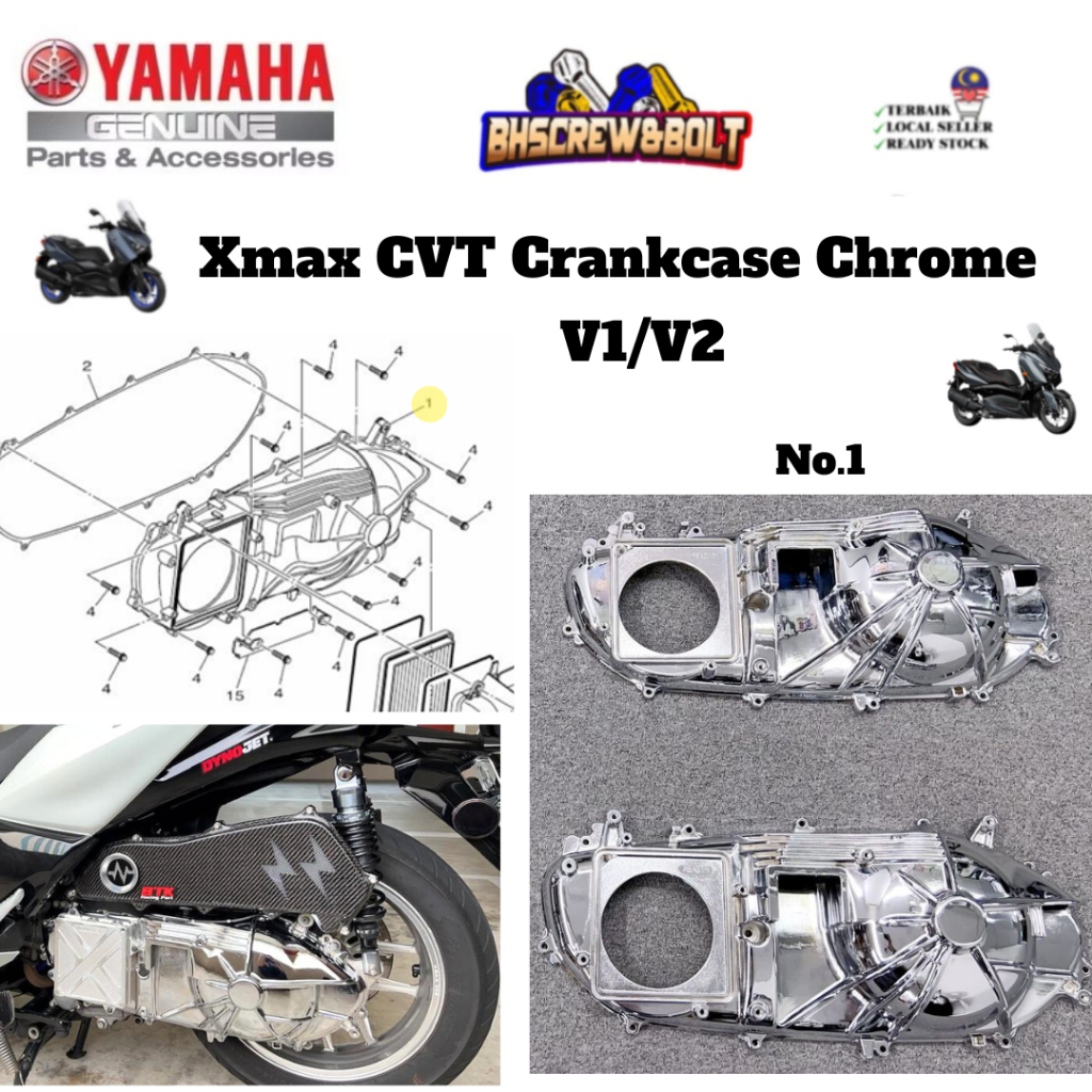 Yamaha Xmax CVT Crankcase Chrome 100 Yamaha Parts | Shopee Philippines