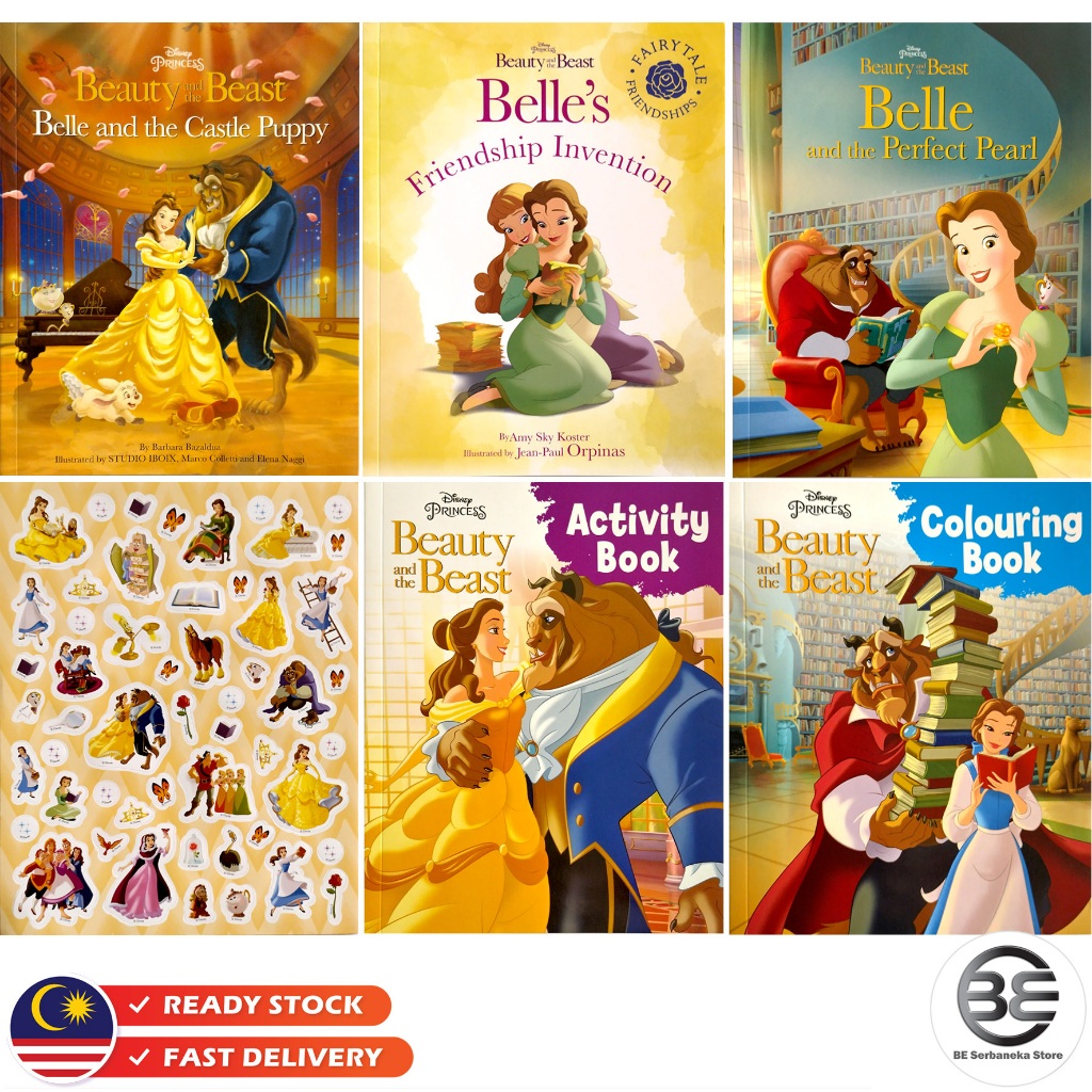 6 in 1 Disney PRINCESS Story Book Coloring Book Activity Book Stickers ...