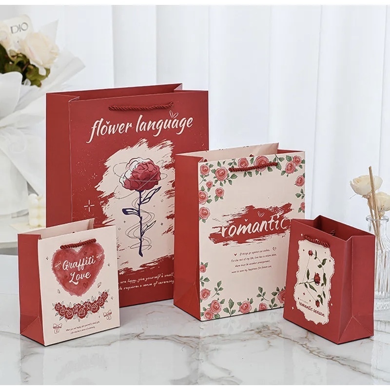 Ribbon Paper Bag 230gsm / Premium Paper Bag with Attached Bow ...