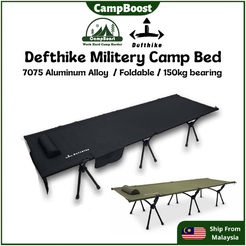 CampBoost DEFTHIKE Military Foldable Cot Bed Katil Lipat Tilam Camping ...