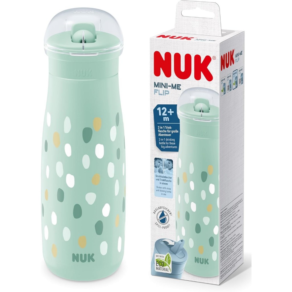 NUK Mini-Me Flip 450ml Beaker with Straw - Pink/Green | Shopee Philippines