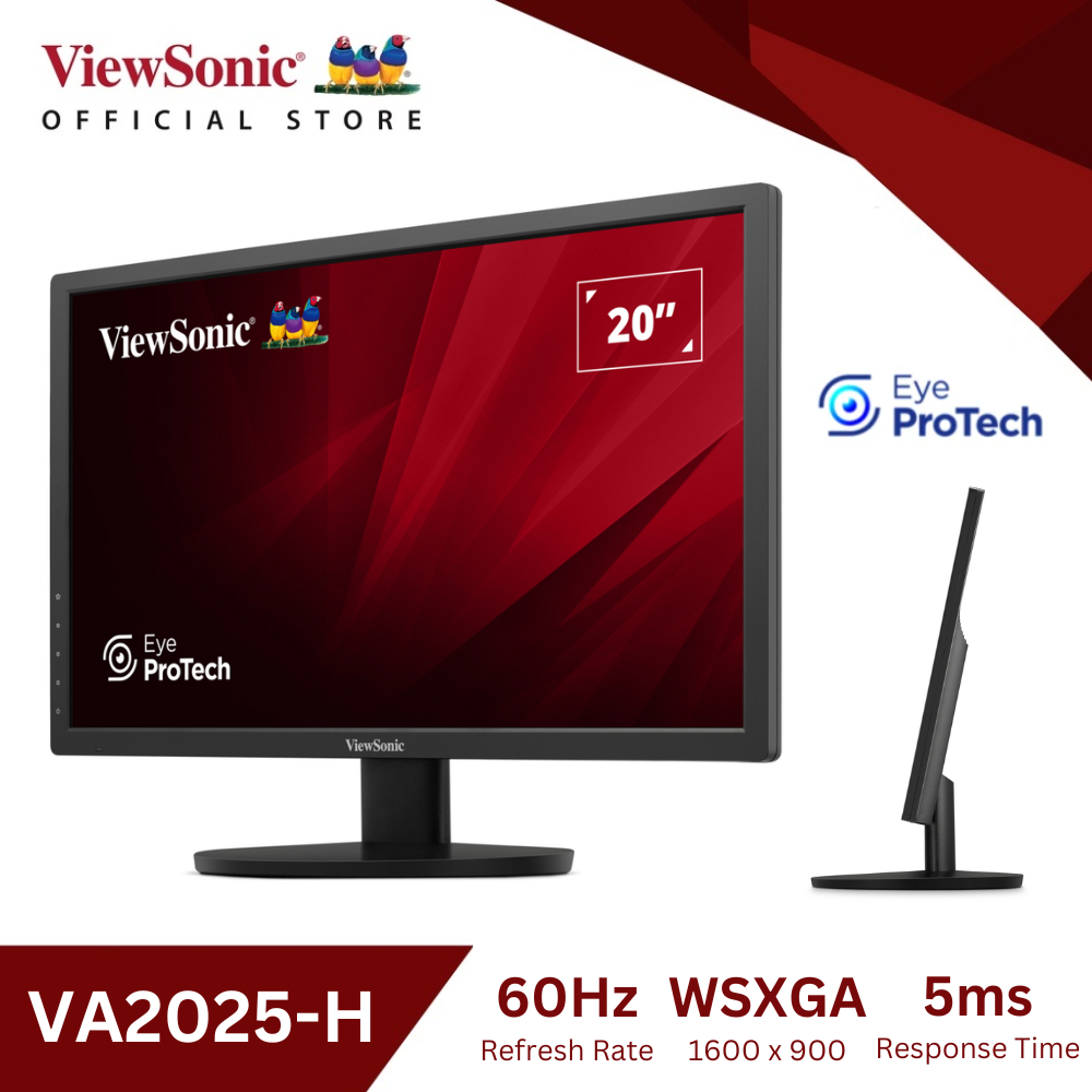ViewSonic VA2025-H 20-inch Home and Office Monitor (5ms, 60Hz Refresh Rate, Input: VGA+ HDMI ...