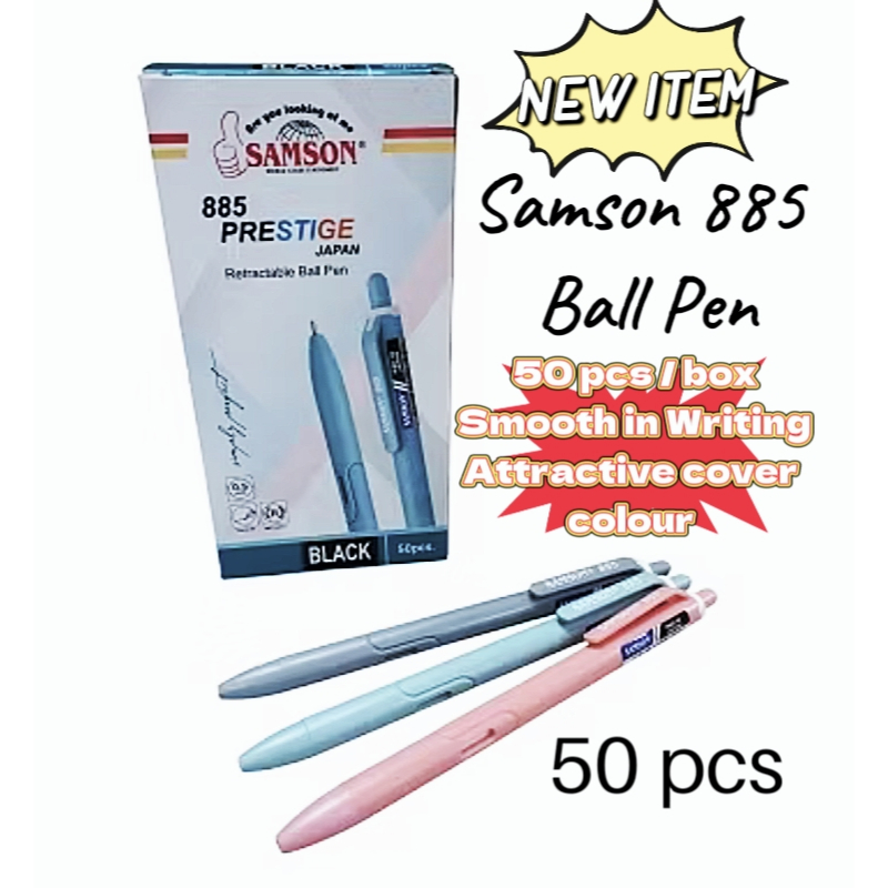 *NEW* SAMSON 885 PRESTIGE BALL PEN 0.5mm ( 50pcs / box ) | Shopee ...