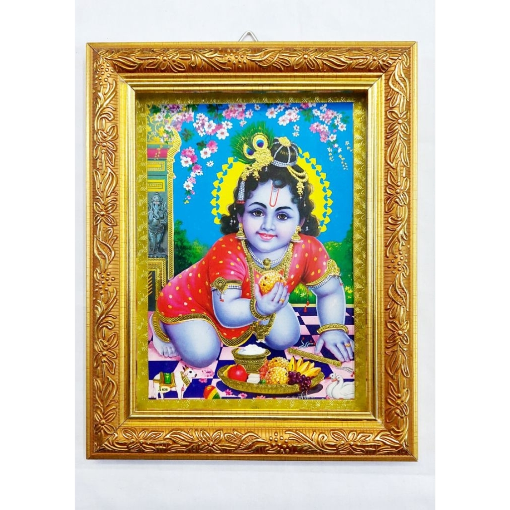 Baby Krishna Photo Frame with Glass Small Size Frame | Shopee Philippines