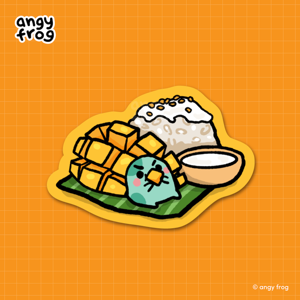 Angy Frog Mango sticky rice sticker (6cm) | Shopee Philippines