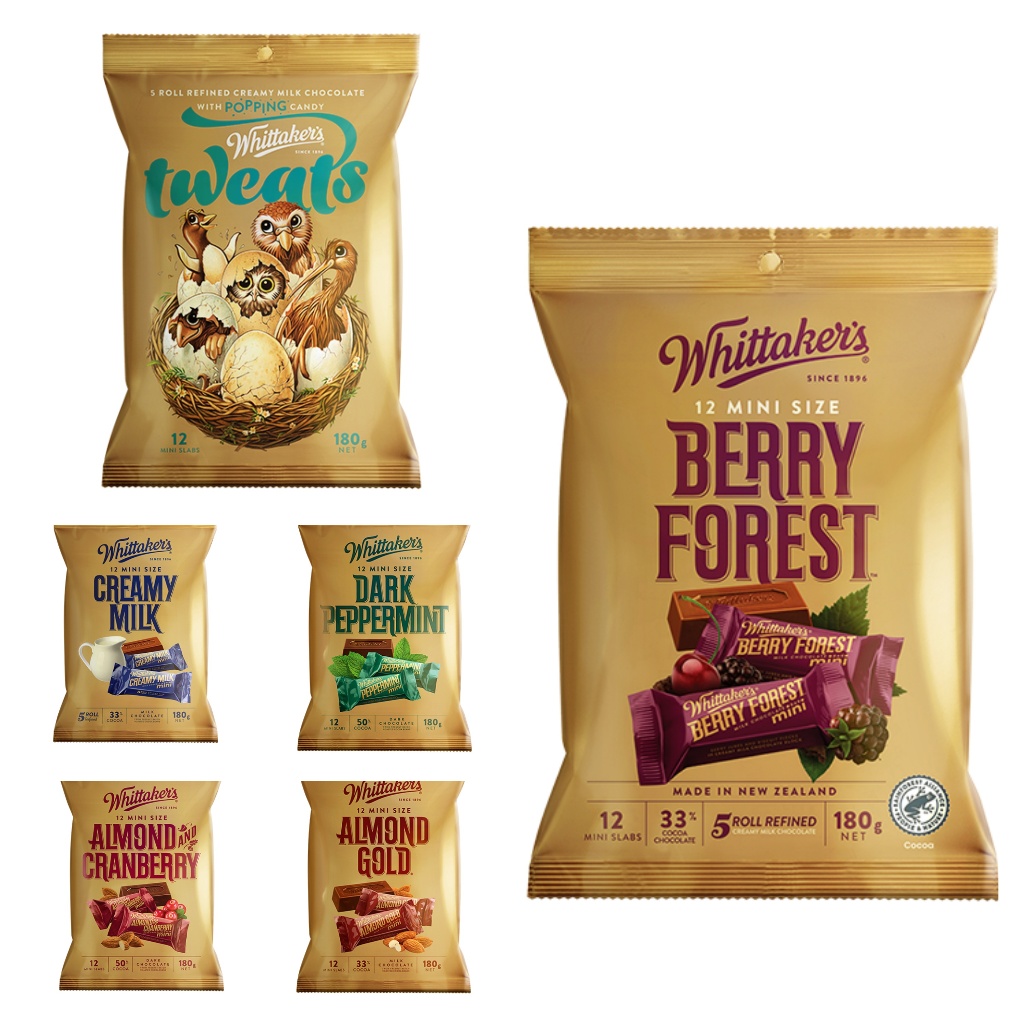 Whittaker's Mini Chocolate - Tweats / Almond Gold / Creamy Milk ...