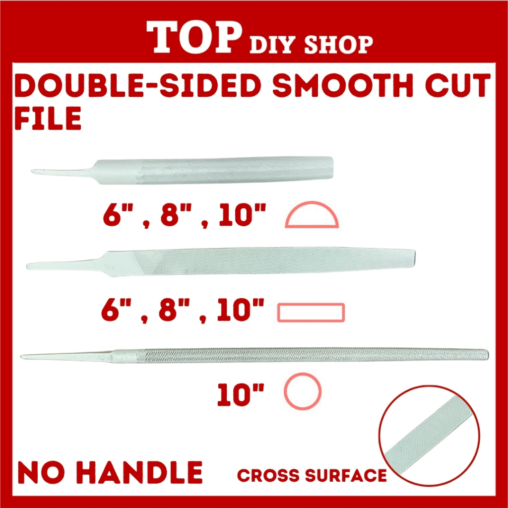 Double-sided Smooth Cut File 6" / 8" / 10" ( ROUND / HALF ROUND / FLAT ...