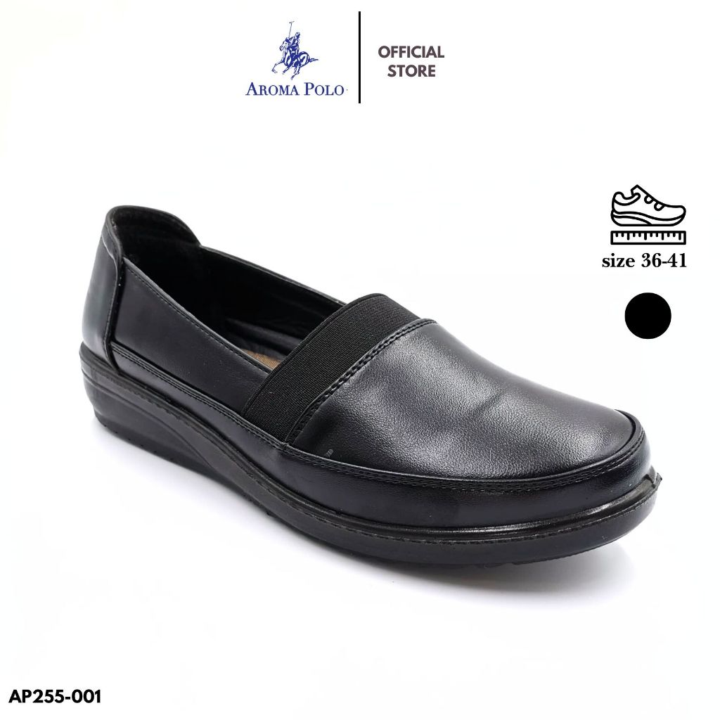 AROMA POLO Ladies Office Shoes Cover Shoes FULL black shoes (AP255-001 ...