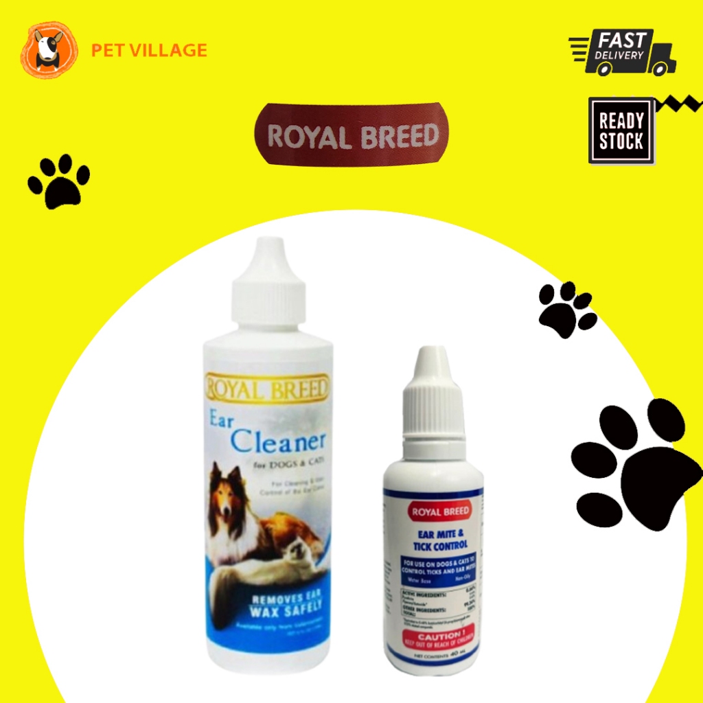 ROYAL BREED Ear Cleaner/Ear Mite & Tick Control For Cats & Dogs ...