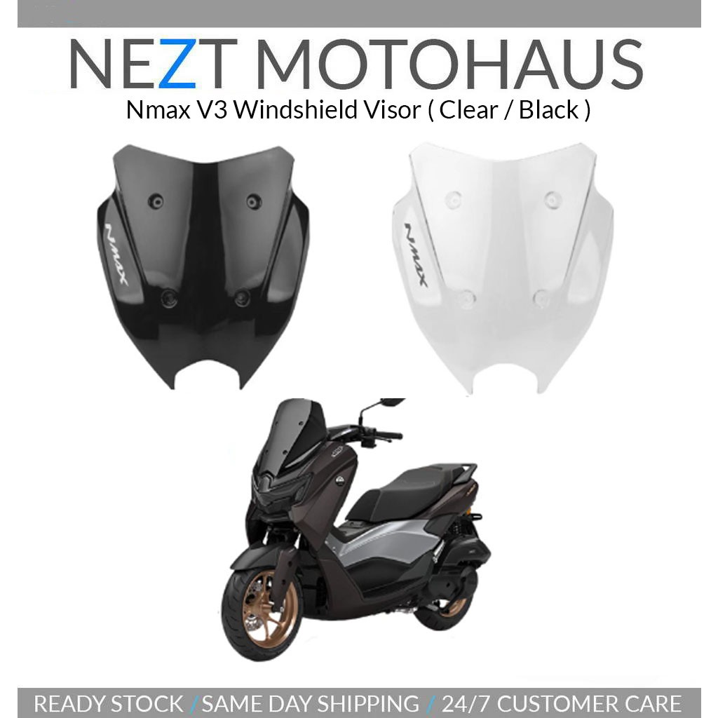 Nmax V3 Windshield Visor ( Clear / Black ) | Shopee Philippines