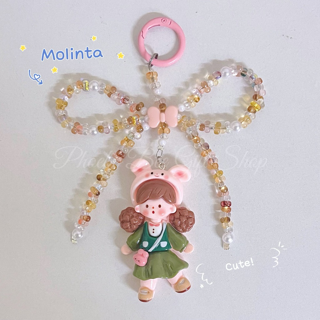 Molinta Keychain Gantung Beg Cartoon Popcorn Doll Keychain Cute Bag ...