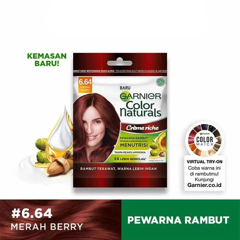 GARNIER HAIR COLOR Color Naturals 6.64 Berry Red (20g+20ml) | Shopee ...