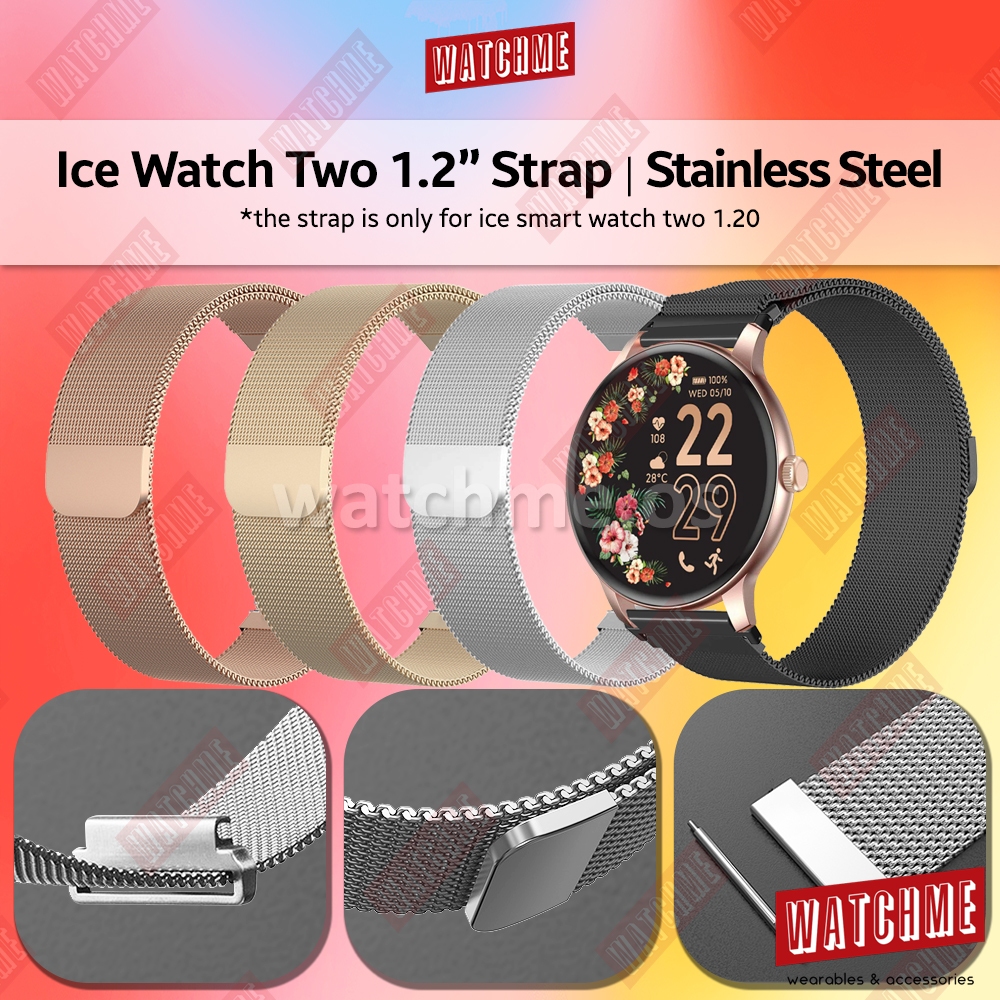 Ice Smart Watch Two 1.2" (round) Strap, Stainless Steel Milan Loop 20mm ...