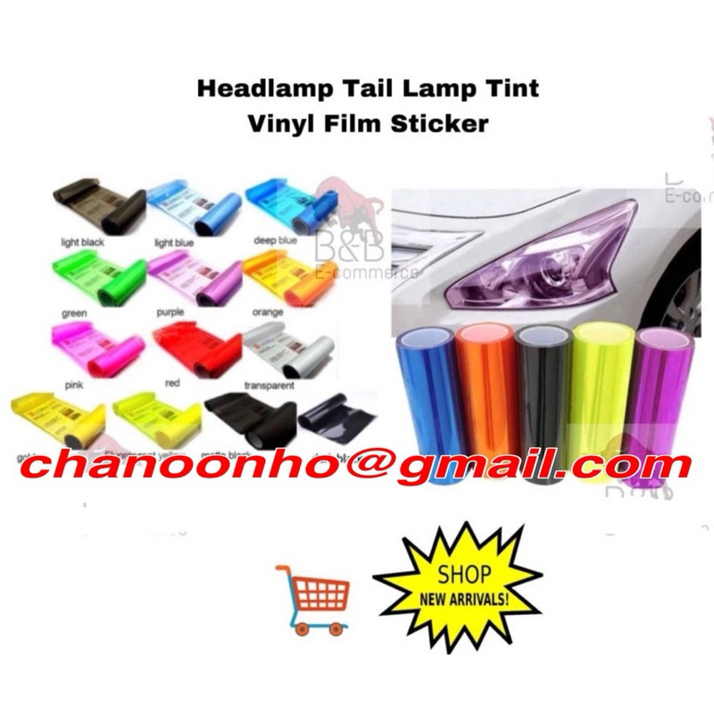 10 Meter x 30cm Car Tinted Film Headlamp Headlight Fog light Tail Light ...
