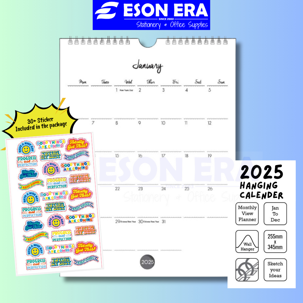 Handwriting Calender 2025 Wall Hanging Calendar Monthly with Decorate ...