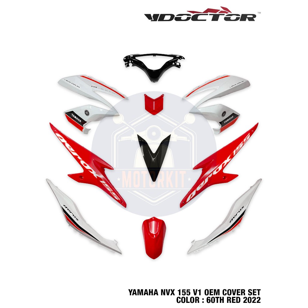 NVX 155 AEROX V1 SPECIAL COLOR BODY COVER SET 60TH RED MONSTER NANO ...