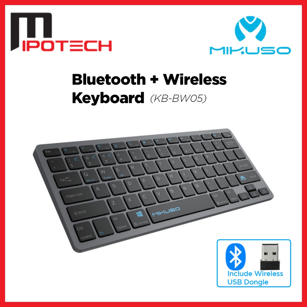 MIKUSO KB-BW05 Bluetooth Super Thin Slim 78 Keys Mini Keyboard Compact ...