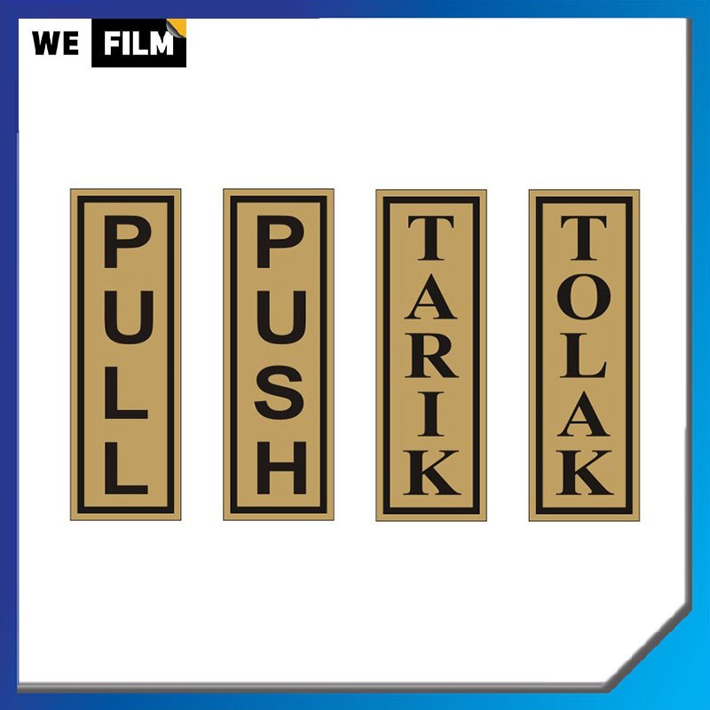PULL PUSH Reminder Signage TARIK TOLAK Identification Sticker Door ...