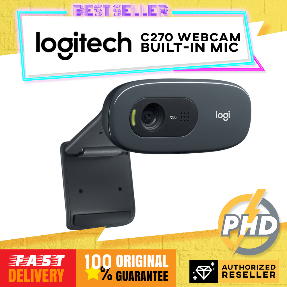 Logitech C270 HD Webcam, HD 720p/30fps, Widescreen HD Video Calling, HD ...