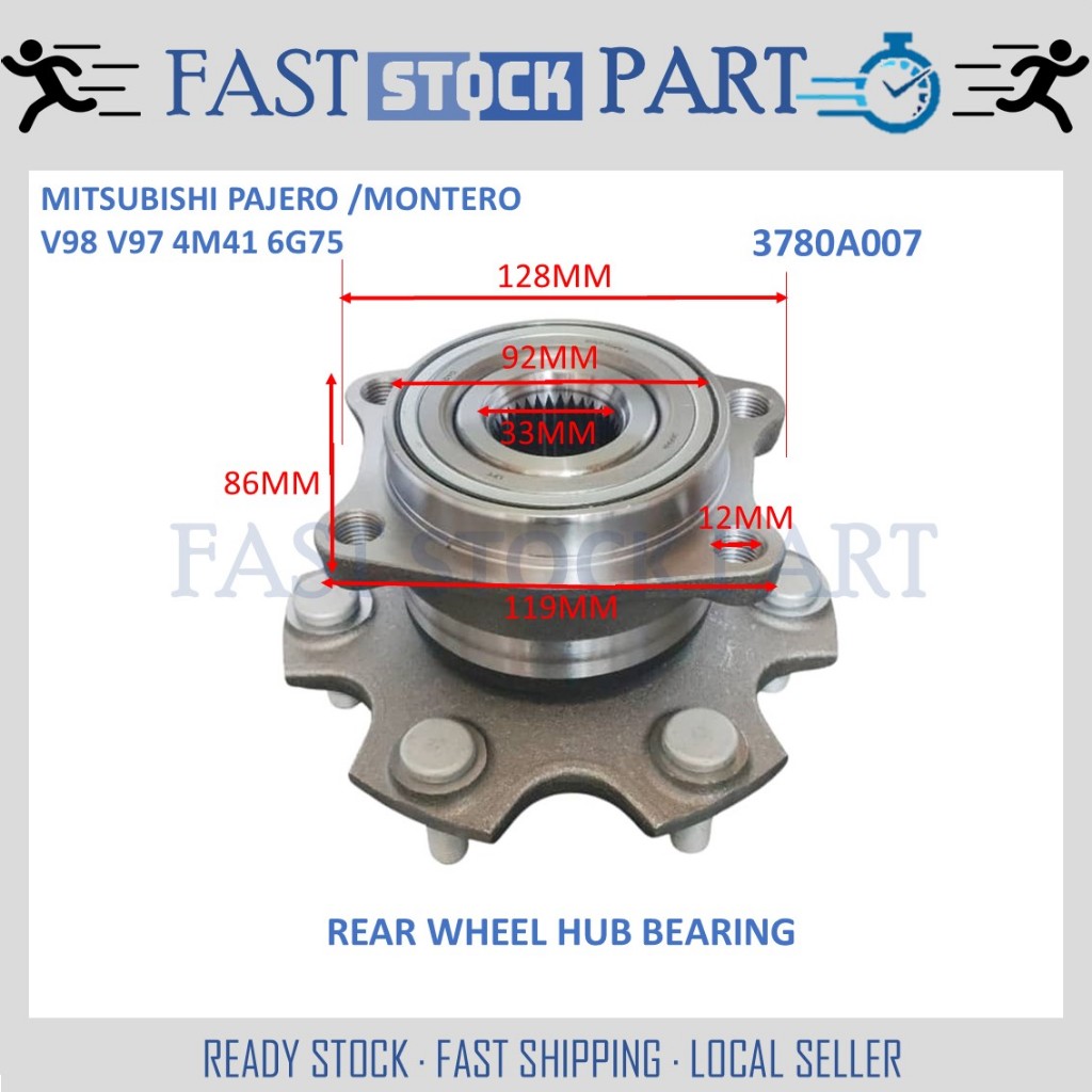 1PC REAR WHEEL HUB BEARING - 3780A007 MITSUBISHI PAJERO /MONTERO V98 ...